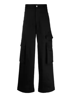 Gcds Logo-patch Cargo Trousers - Black
