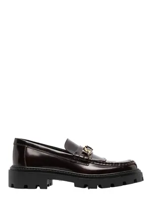 TOD'S Fringe-detail Leather Loafers - Red
