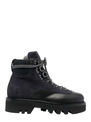 Furla Panelled Lace-up Boots - Black