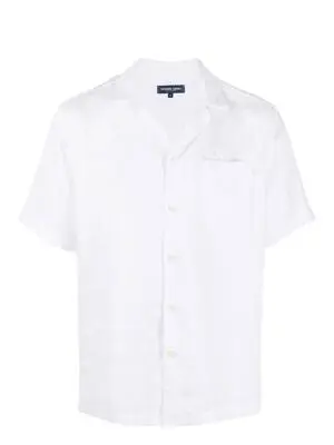 Frescobol Carioca Short-sleeve Linen Shirt White