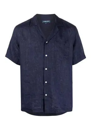 Frescobol Carioca Angelo Short-sleeve Linen Shirt - Blue