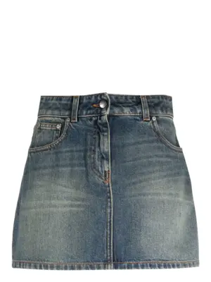 PALM ANGELS Palm Angels Star-Motif Denim Mini Skirt