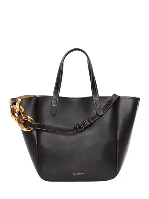 JW Anderson Logo-detail Leather Tote Bag - Black