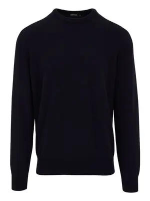 Zegna Crew Neck Cashmere Jumper - Blue