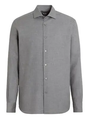 Zegna Cashco Long-sleeve Shirt - Grey