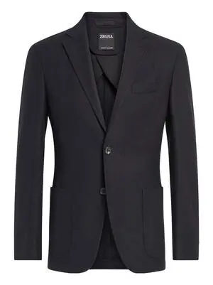 Zegna Trofeo Single-breasted Cashmere Jacket - Black