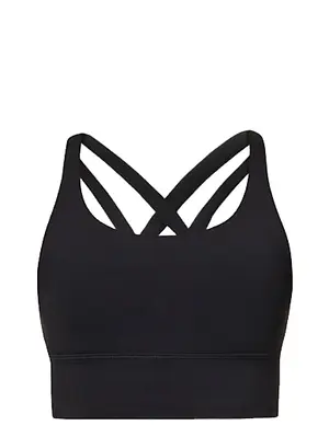 Lululemon Energy Cross-over Back Stretch-jersey Bra - Black