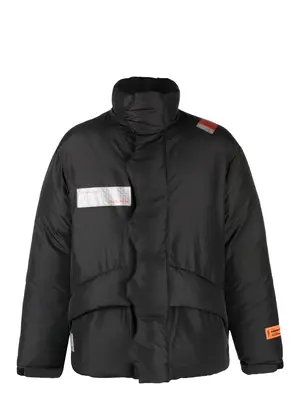 Heron Preston Logo-patch Padded Coat - Black