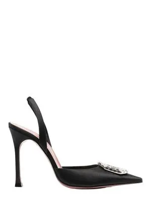 Amina Muaddi Camelia 105mm Slingback Pumps - Black