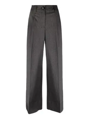 GANNI Wide-leg Tailored Trousers - Grey