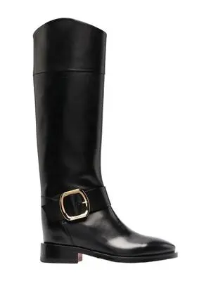 Santoni Buckle-detail Knee-length Boots - Black