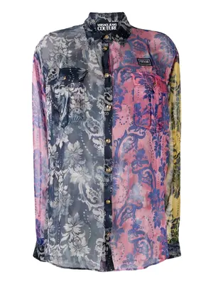 Versace Tapestry Panelled Shirt - Pink