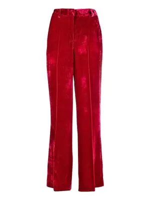 P.a.r.o.s.h Velvet Wide-Leg Trousers Red