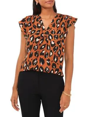 Chaus Flutter Sleeve Blouse - Glazed Ginger