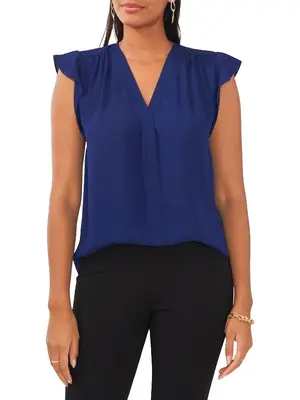Chaus Chaus Flutter Sleeve Blouse Midnight