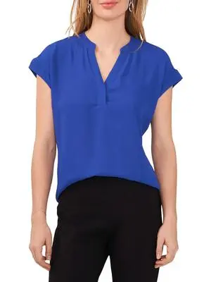 Chaus Split-Neck Georgette Blouse Fierce 498