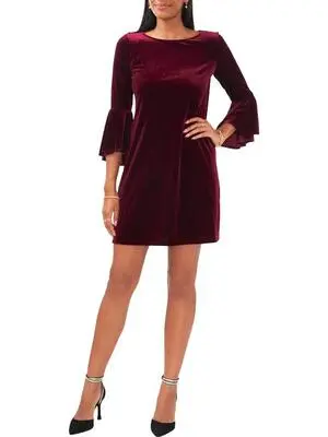 CHAUS Chaus Velvet Bell Sleeve Dress