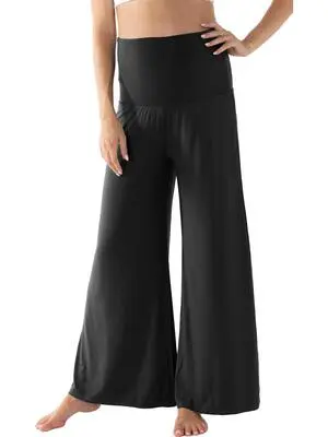 ANGEL MATERNITY Lifestyle Wide Leg Pants - Black