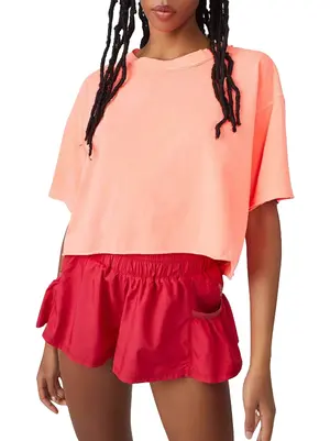 Free People Free People Movement Inspire Cotton T-Shirt Neon Coral