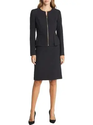 TAHARI ASL Two-piece Jacket & Skirt Set - Black