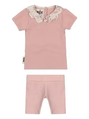 MANIÈRE Cotton Blend Shirt And Shorts Set - Blush