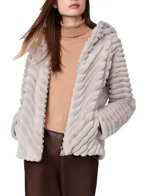Bernardo Bernardo Faux Fur Jacket Powder Grey