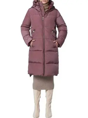 Andrew Marc Palma Shimmer Down Puffer Jacket - Rose Taupe