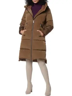 Andrew Marc Palma Shimmer Down Puffer Jacket - Sepia