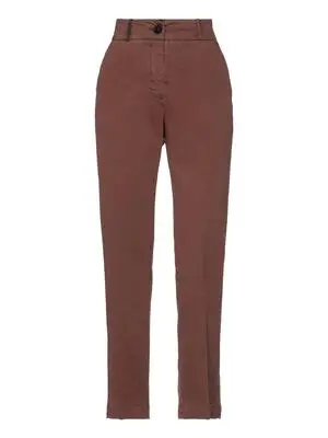 Peserico Tapered Twill Pants With Leather Trim Rust