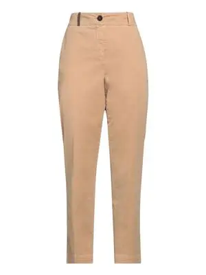 Peserico Tapered Twill Pants With Leather Trim Sand