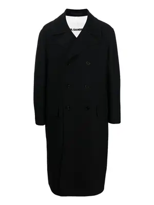 JIL SANDER Jil Sander Double-Breasted Cashmere Coat Blue