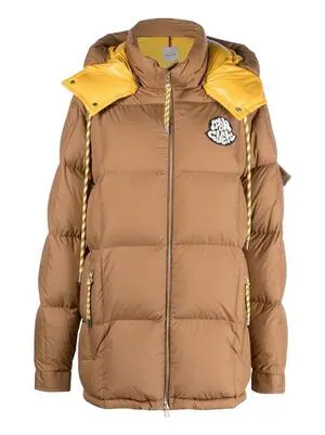 Moncler Logo-patch Padded Jacket - Brown