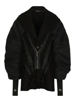 Dolce & Gabbana Lace-up Bomber Jacket - Black