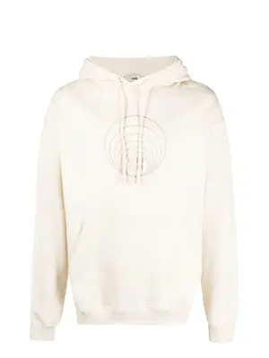 GMBH Logo-embroidered Organic Cotton Hoodie - Neutrals