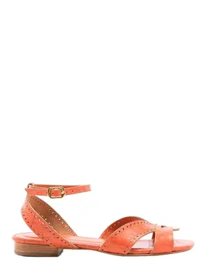 STUDIO CHOFAKIAN Chemisier Open-toe Flat Sandals - Orange
