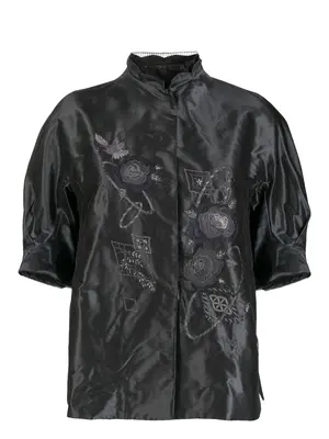 Shiatzy Chen Embroidered Silk Jacket - Black