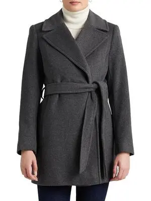 Ralph Lauren Belted Wool-Blend Coat Df Grey