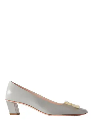 ROGER VIVIER Roger Vivier Belle Vivier 45 Leather Pumps Gray