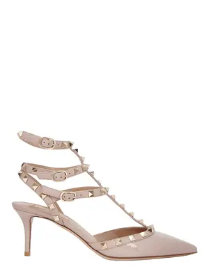 Valentino Garavani Rockstud Patent Leather Pumps - Nude