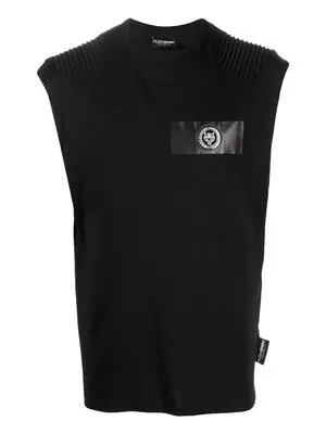 PLEIN SPORT Round Neck Tank Top - Black