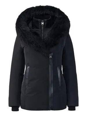 Mackage Down Coat With Sheepskin Collar - Black