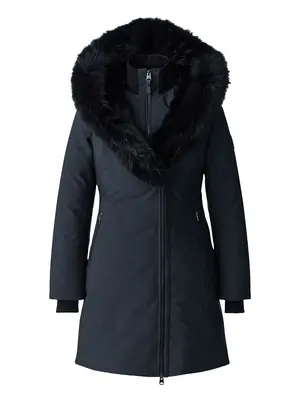 Mackage Trish-bx Down Coat With Fur Collar - Black