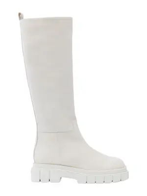 Mackage Commander Leather Lug Sole Boots - Cream