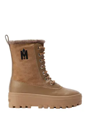 Mackage Shearling-Lined Lamb Suede Winter Boots Camel