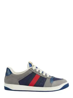 Gucci Screener Sneaker With Web Blue