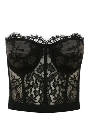 Alexander McQueen Lace Bustier Corset Top - Black