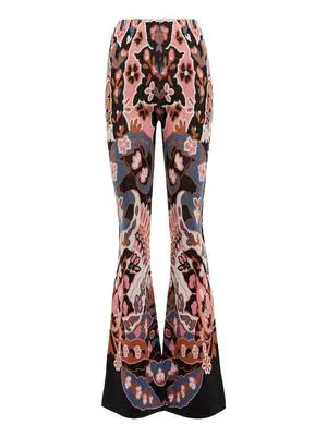 Etro Floral Flared Wool Pants - Multicoloured