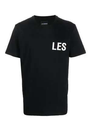 LES HOMMES Logo-print Short-sleeve T-shirt - Black