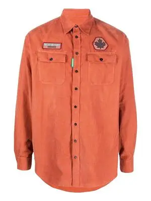 Dsquared2 Logo-patch Long-sleeve Shirt - Orange