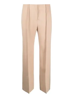 JIL SANDER Pintuck-detail Flared Trousers - Neutrals